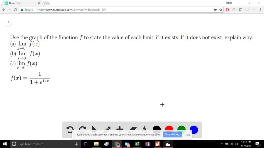 SOLVED:Use the graph of the function f to state the value of each limit, if it exists. If it ...
