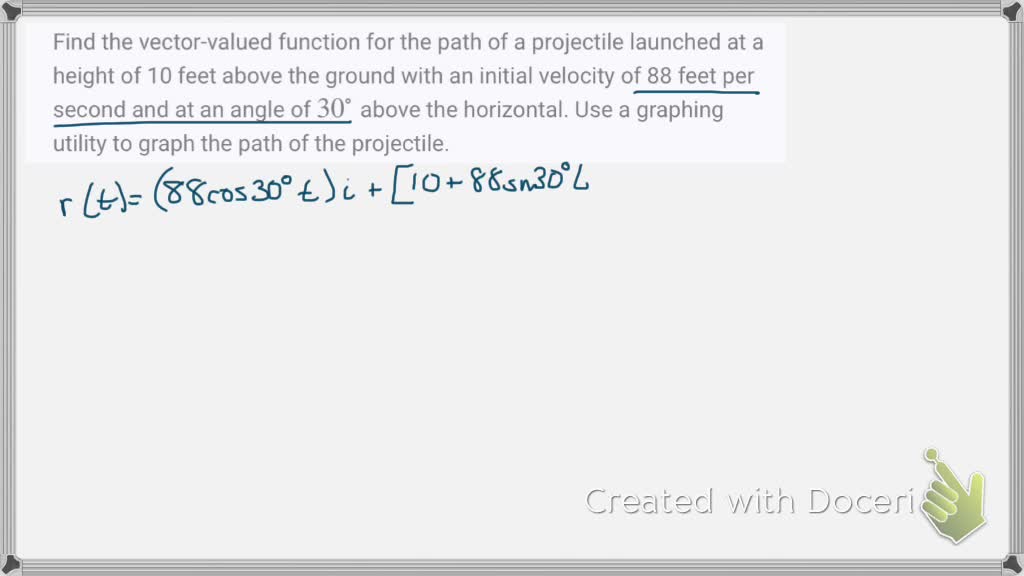 SOLVED:Use the model for projectile motion, assuming there is no air resistance. Find the vector ...