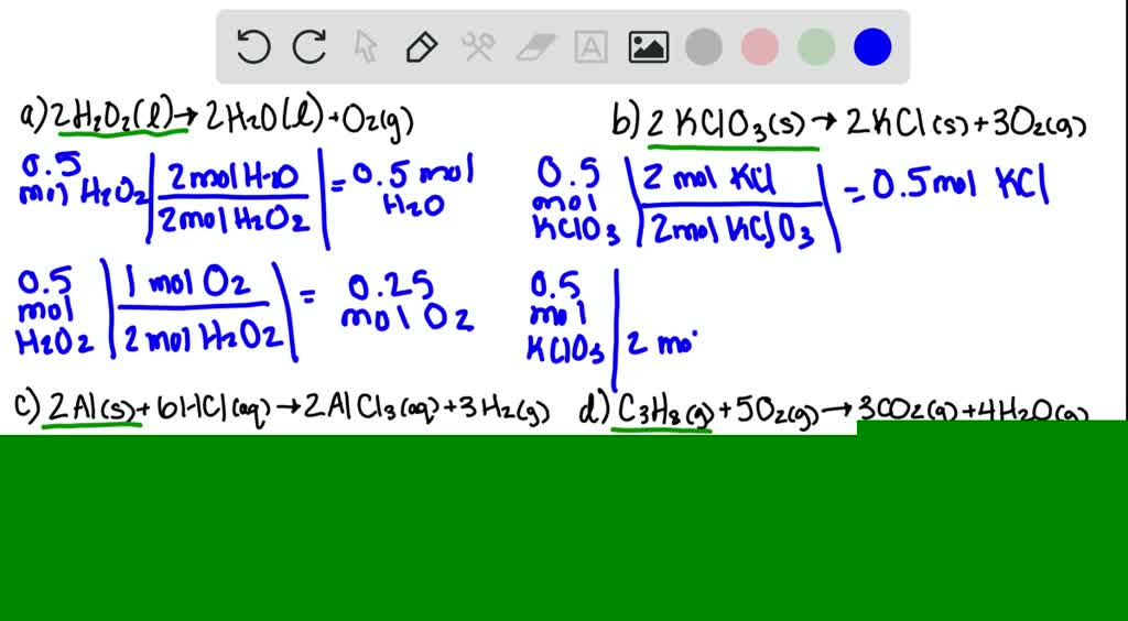 SOLVED For Each Of The Following Balanced Reactions Calculate How Many
