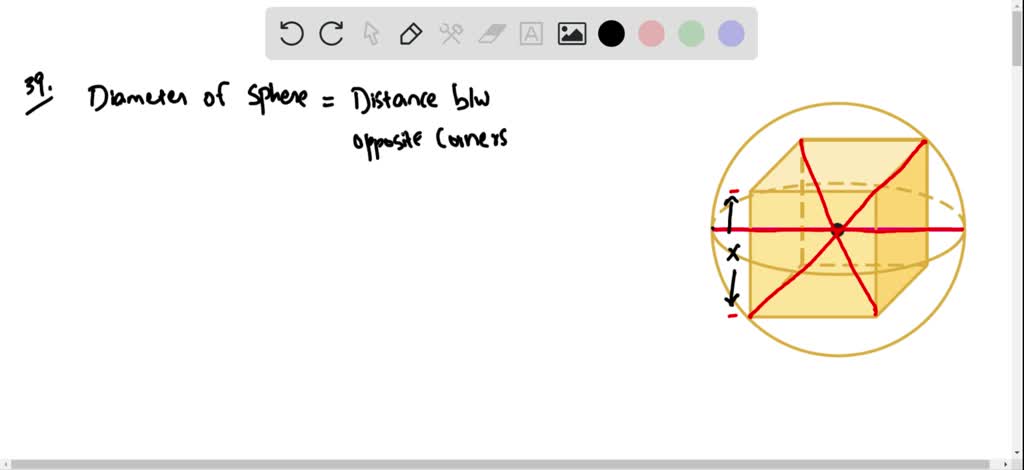 SOLVED:A sphere is circumscribed about a cube. Find the length of the ...