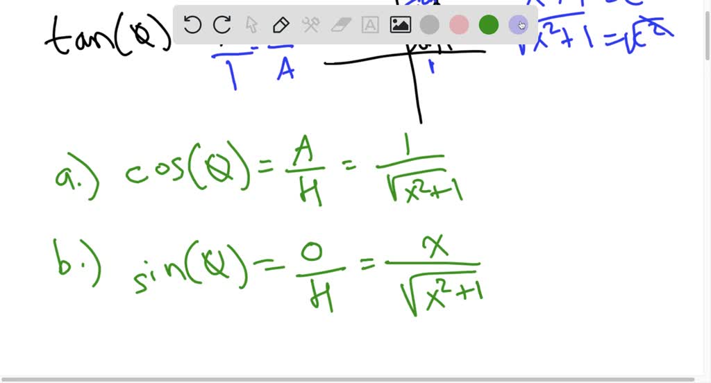 SOLVED:Suppose θis a Quadrant I angle with tan(θ)=x. Verify the ...