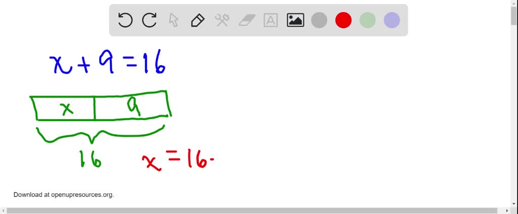 ⏩SOLVED:For each equation, draw a tape diagram and find the unknown ...