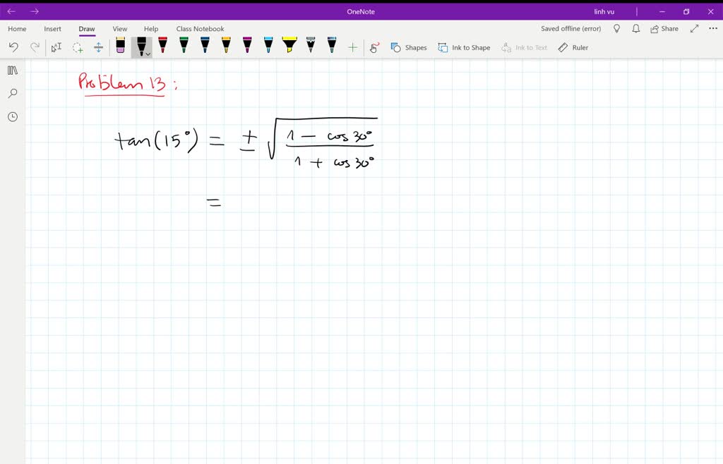 SOLVED:Find the exact value of tan15^∘ in two ways, using sum and ...