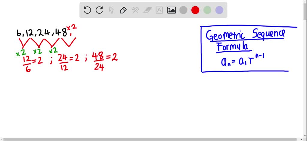 SOLVED:The infinite set of numbers 6,12,24,48, …is a geometric sequence ...