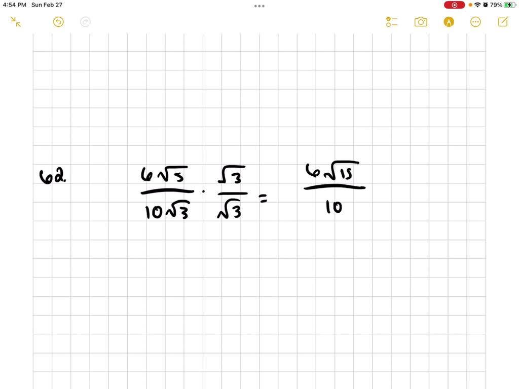 ⏩SOLVED:Change each radical to simplest radical form. (6 √(5))/(5 ...