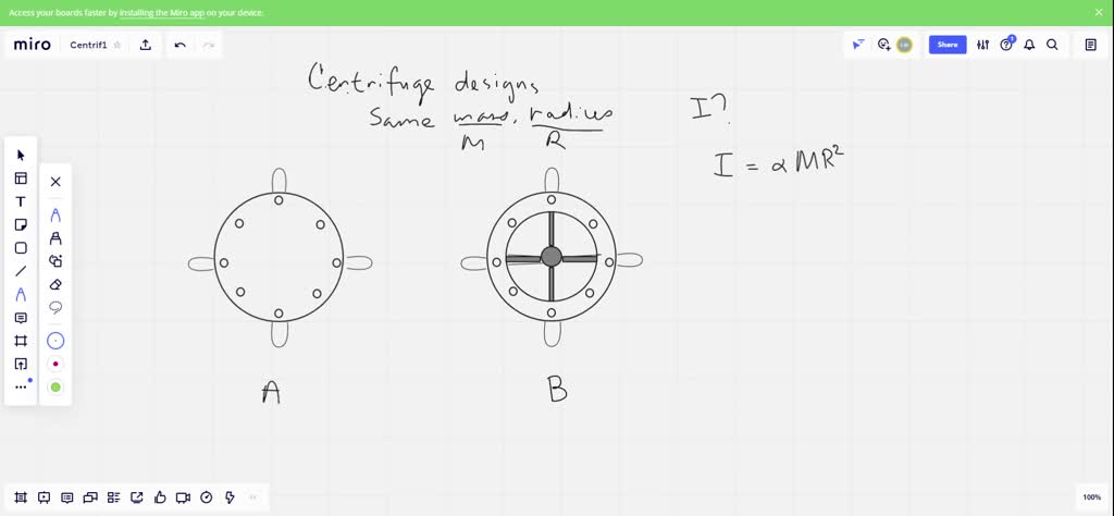 SOLVED:FIGURE 10.33 Two centrifuge designs, shown from the top and the ...