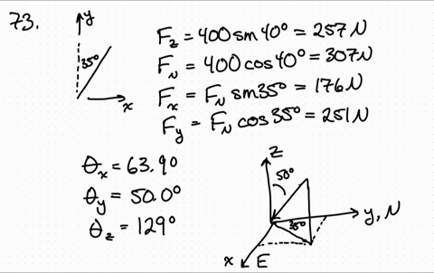 SOLVED:Determine (a) the x, y, and z components of the 450-N force, (b ...