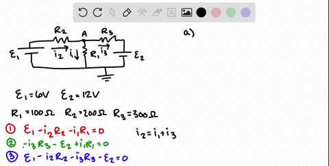 SOLVED:In Fig. 27-46, ℰ=12.0 V R1=2000 Ω, R2=3000 Ω, and R3=4000 Ω ...