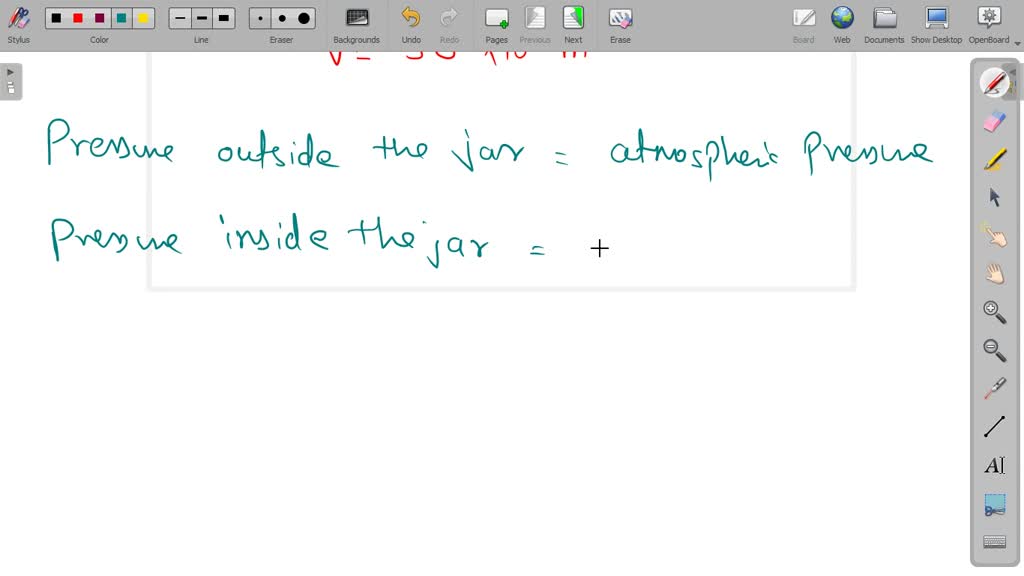 SOLVED:50 cc of oxygen is collected in an inverted gas jar over water ...