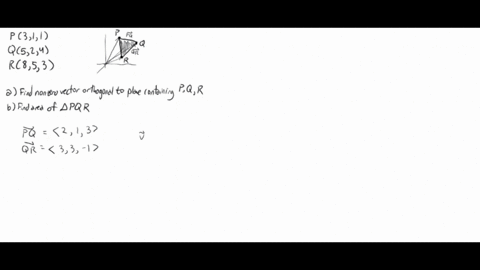 ⏩SOLVED:(a) Find a nonzero vector orthogonal to the plane through… | Numerade