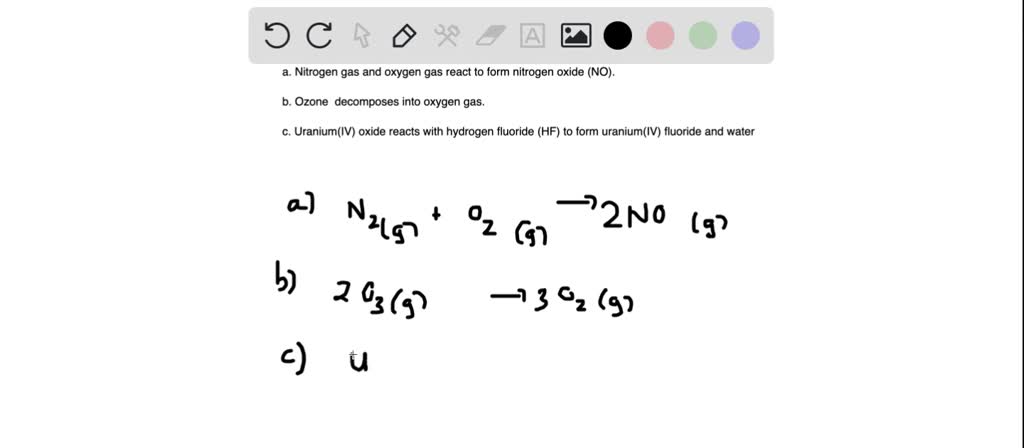 Write balanced equations for the following processes. a. Nitrogen gas ...