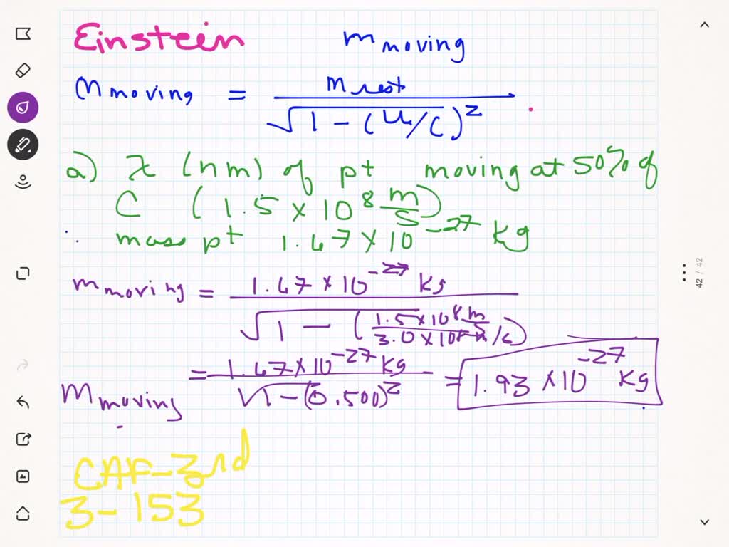 SOLVED:According to Einstein's special theory of relativity, the mass of a moving particle ...