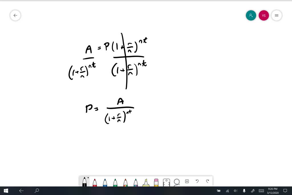 SOLVED:For the following exercises, use the compound interest formula, A(t)=P(1+(r)/(n))^n t ...