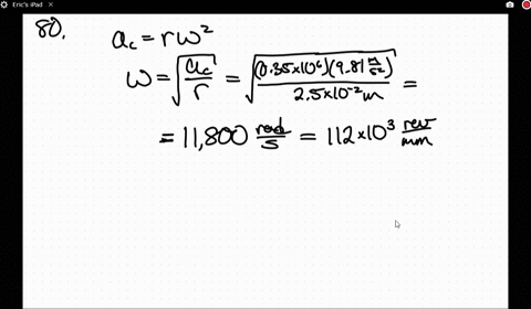 SOLVED:17. I A student has 65-cm-long arms. What is the minimum angular velocity (in rpm) for ...