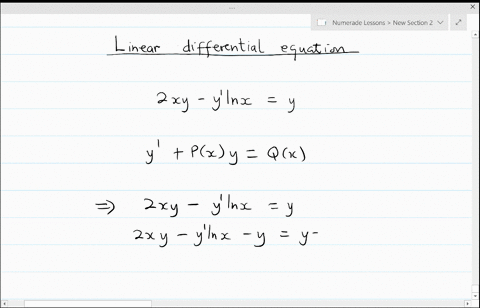 SOLVED:Determining Whether a Differential Equation Is Linear In ...