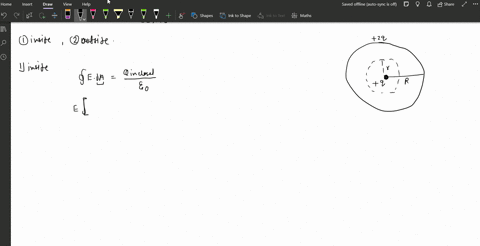 SOLVED:: A positive point charge +q is at the center of a spherical shell of radius R carrying ...
