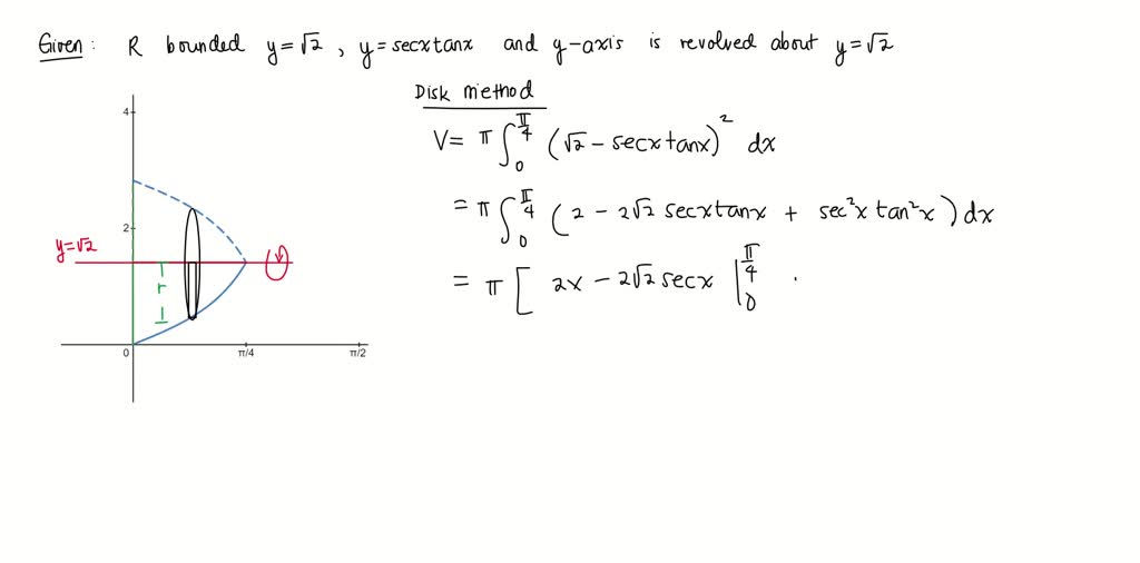 The region in the first quadrant bounded above by the line y=√(2 ...