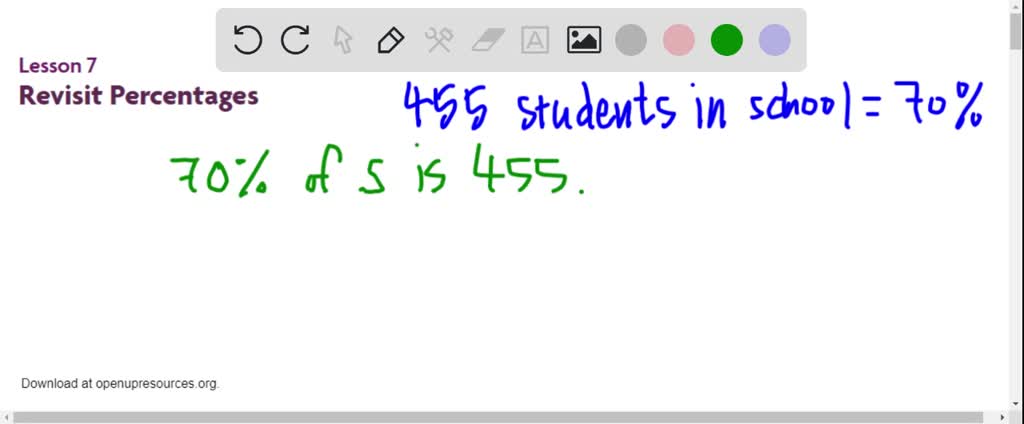SOLVED:Summary Lesson:Revisit Percentages
