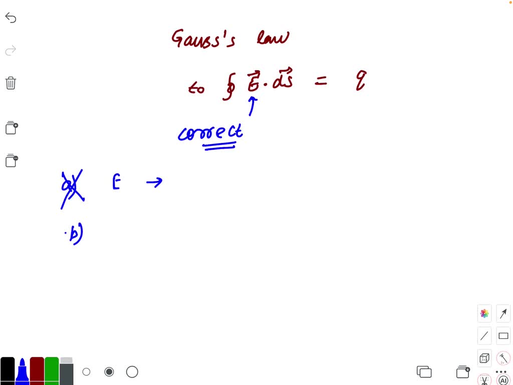 For Gauss's law, mark out the correct statement(s). a. If we displace ...