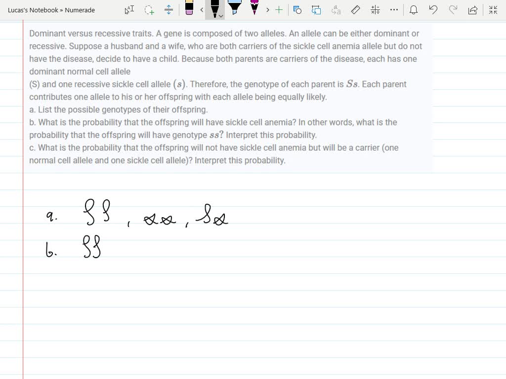 SOLVED:Dominant versus recessive traits. A gene is composed of two ...