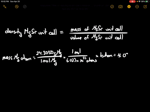 The unit cell of an alloy with a 1: 1 ratio of magnesium and strontium ...