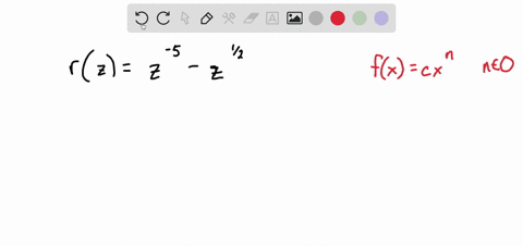 SOLVED: Differentiate the function. r(z)=z^-5-z^1 / 2 | Numerade