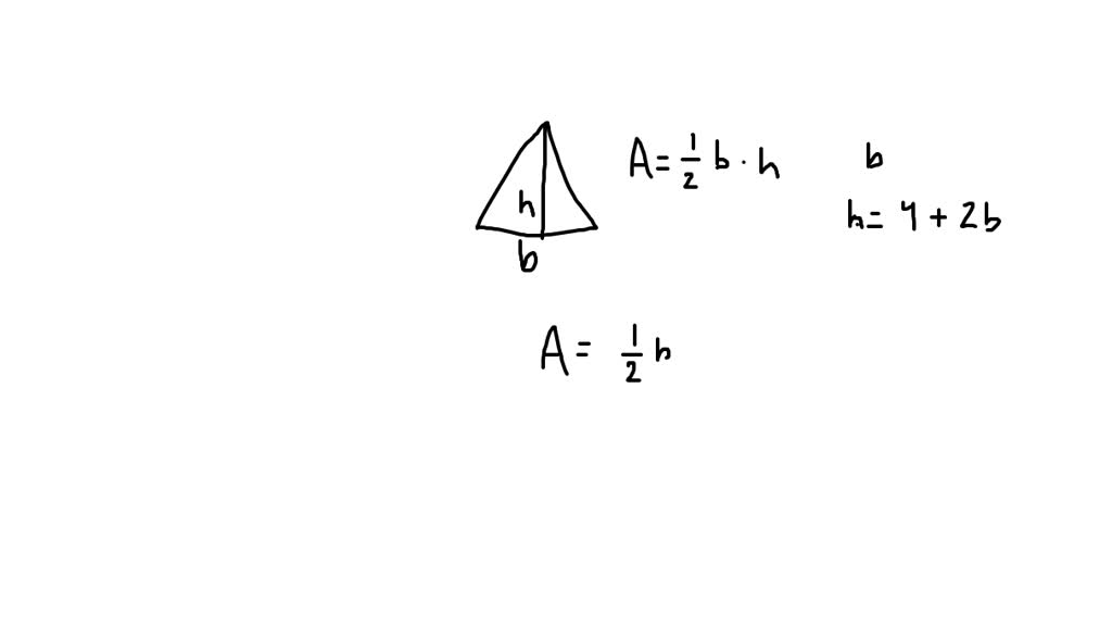A triangle's height is 4 feet longer than twice its base. If we use b ...