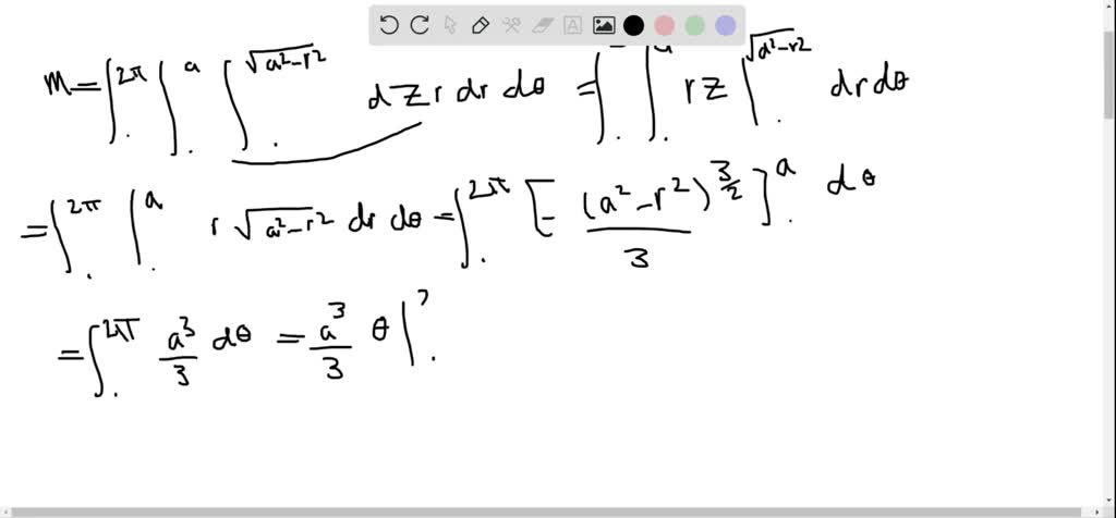 A hemispherical shell has inner radius a and outer radius b. Show that ...