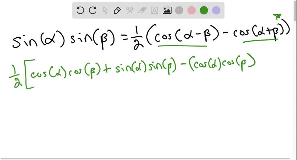 SOLVED:A product-to-sum identity: sinαcosβ=(1)/(2)[sin(α+β)+sin(α-β)] Using exact values, verify ...