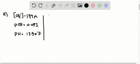 SOLVED:Calculate the pOH and pH of the following aqueous solutions at 25^∘ C:( a) 1.24 M LiOH ...