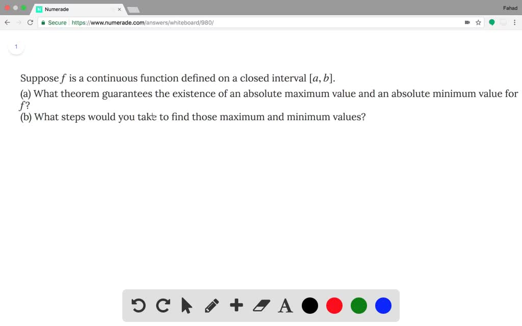 Solvedsuppose F Is A Continuous Function Defined On A Closed Interval 5398
