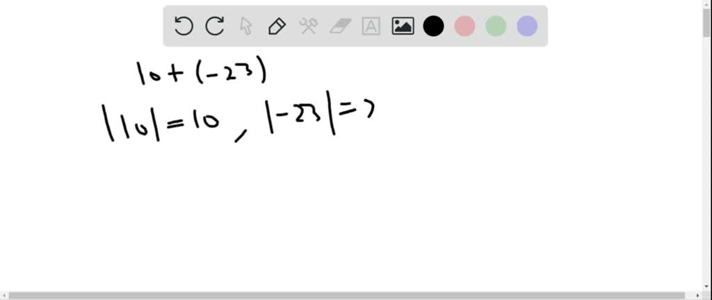 SOLVED Add The Numbers With Different Signs 10 23 
