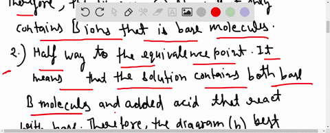 SOLVED:The following diagrams represent solutions at various stages in the titration of a weak ...