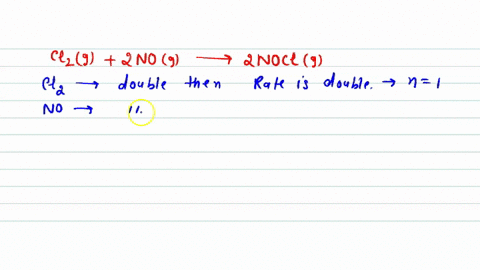 SOLVED:The reaction between chlorine and nitric oxide to form nitrosyl ...