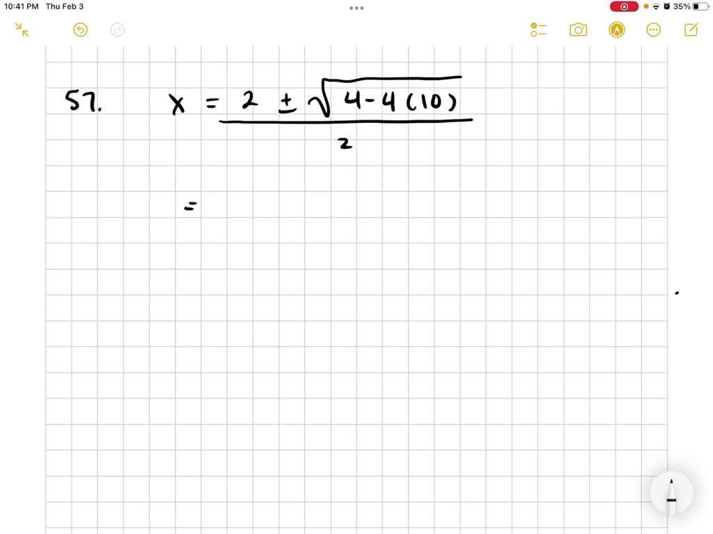 ⏩SOLVED:Solve using the quadratic formula. x 2-2 x+10=0 | Numerade ⏩SOLVED:Solve using the quadratic formula. x 2-2 x+10=0 | Numerade