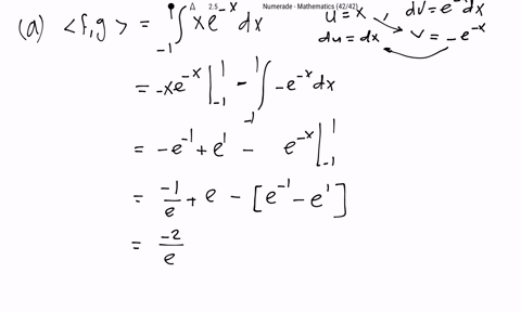 SOLVED:Use the functions f andg in C[-1,1] to find (a) f, g , (b) f, (c ...