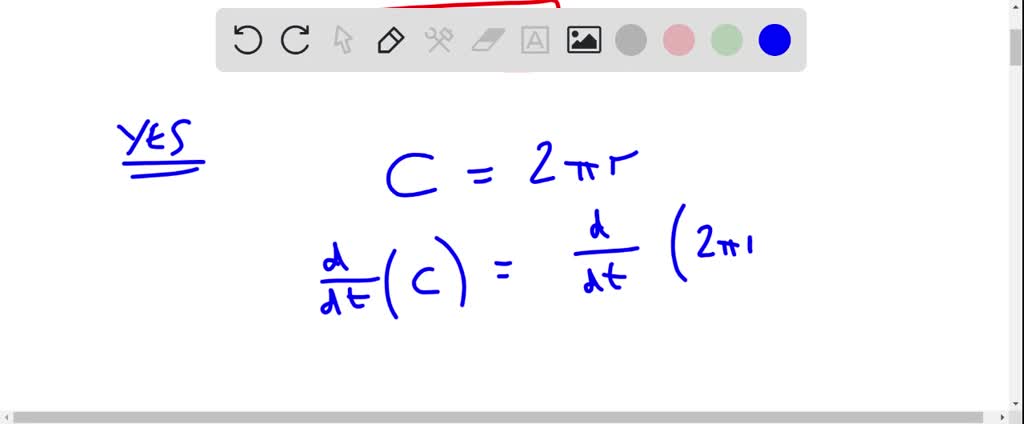 True or False If the radius of a circle is expanding at a constant rate ...