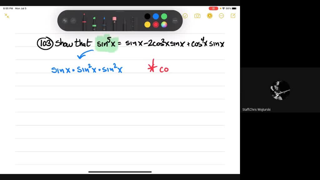 SOLVED Show That sin 5 X sin X 2 cos 2 X sin X cos 4 X