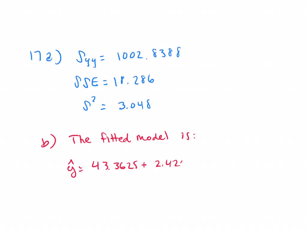 SOLVED:a. Calculate SSE and S^2 for Exercise 11.5 . b. It is sometimes ...