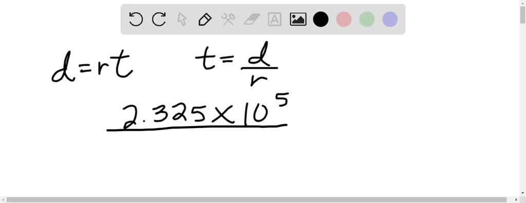 SOLVED:Use the motion formula d=r t, distance equals rate times time ...