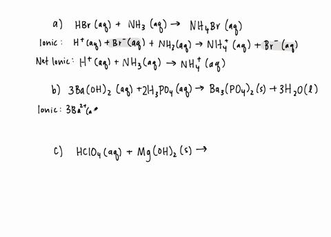 SOLVED:Balance the following equations and write the corresponding ionic and net ionic equations ...