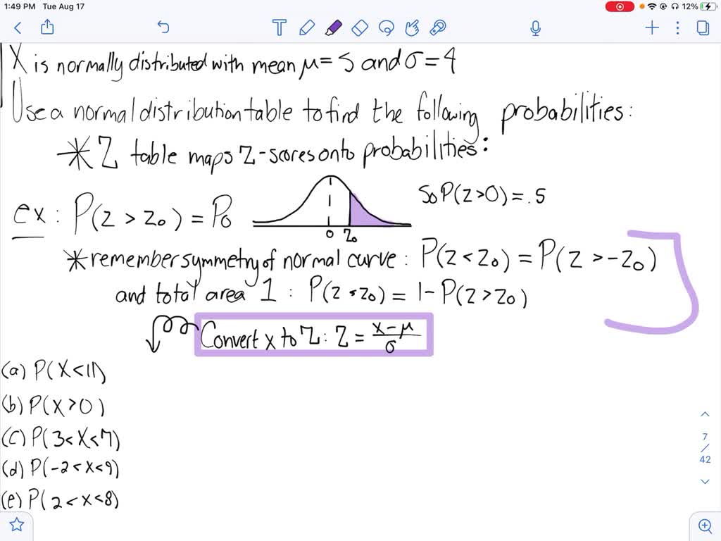 SOLVED Random Variable X Has Normal Distribution With Mean And Standard 