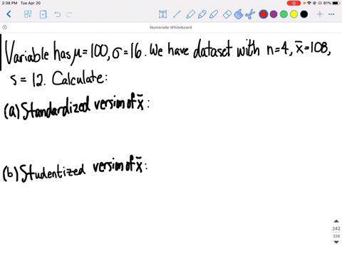 SOLVED:8.75 A variable has a mean of 100 and a standard deviation of 16 . Four observations of ...