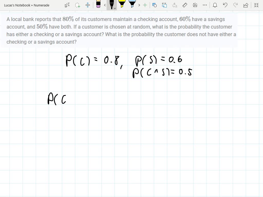 SOLVED:A local bank reports that 80 % of its customers maintain a ...
