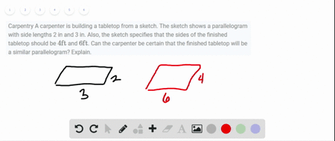SOLVED:Carpentry A carpenter is building a tabletop from a sketch. The ...