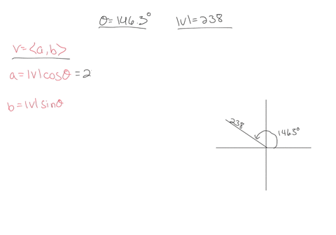 VIDEO solution:Vector v has the given direction and magnitude. Find the horizontal and vertical ...