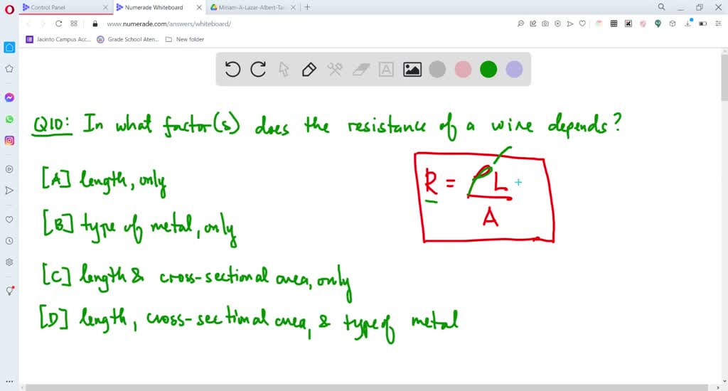 SOLVED:The resistance of a wire at constant temperature depends on the ...