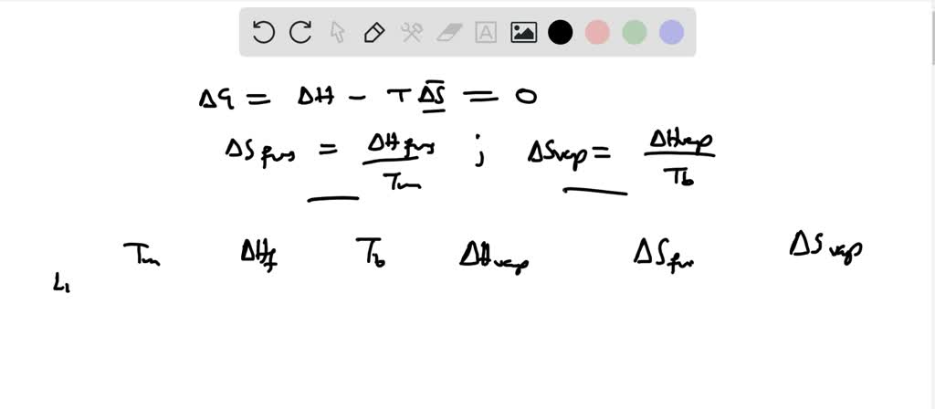 SOLVED:Using the following data, calculate ΔSfus and ΔSvap for the ...