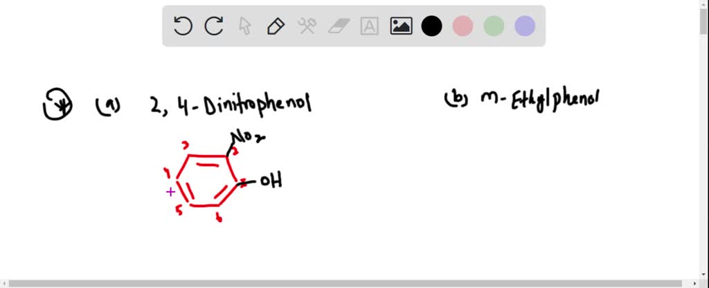SOLVED:Draw structures for the following: (a) 2,4 -Dinitrophenol (b) m ...