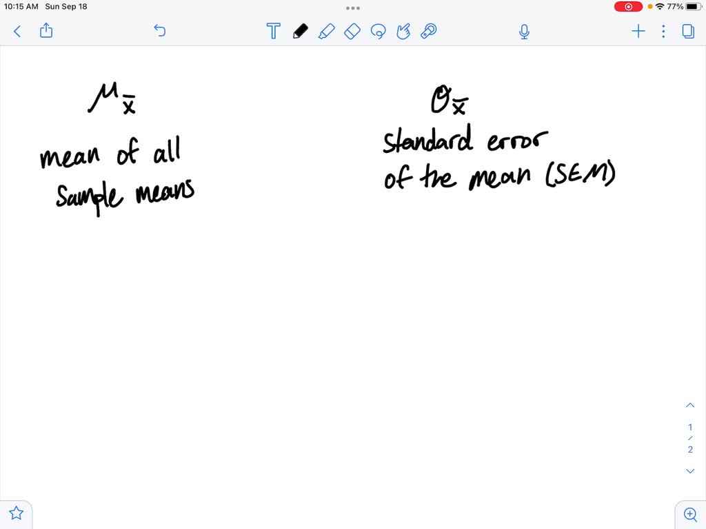 ⏩SOLVED:In general, what do the symbols μx̅ and σx̅ represent? What ...